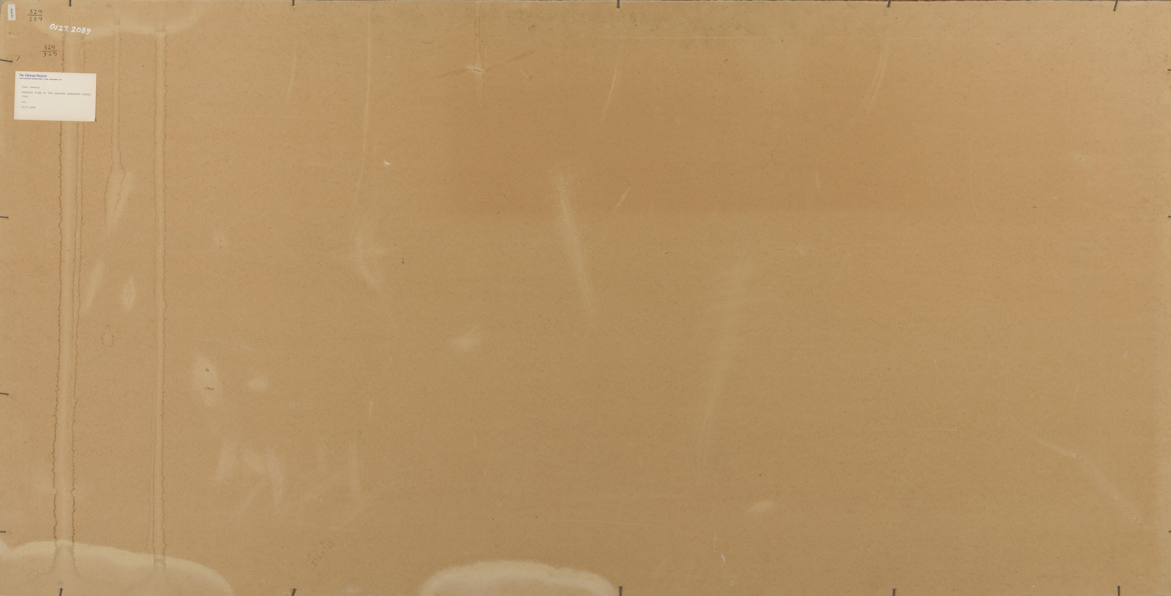General View of the Arapaho Sun Dance Lodge 1890 / Carl Sweezy ...