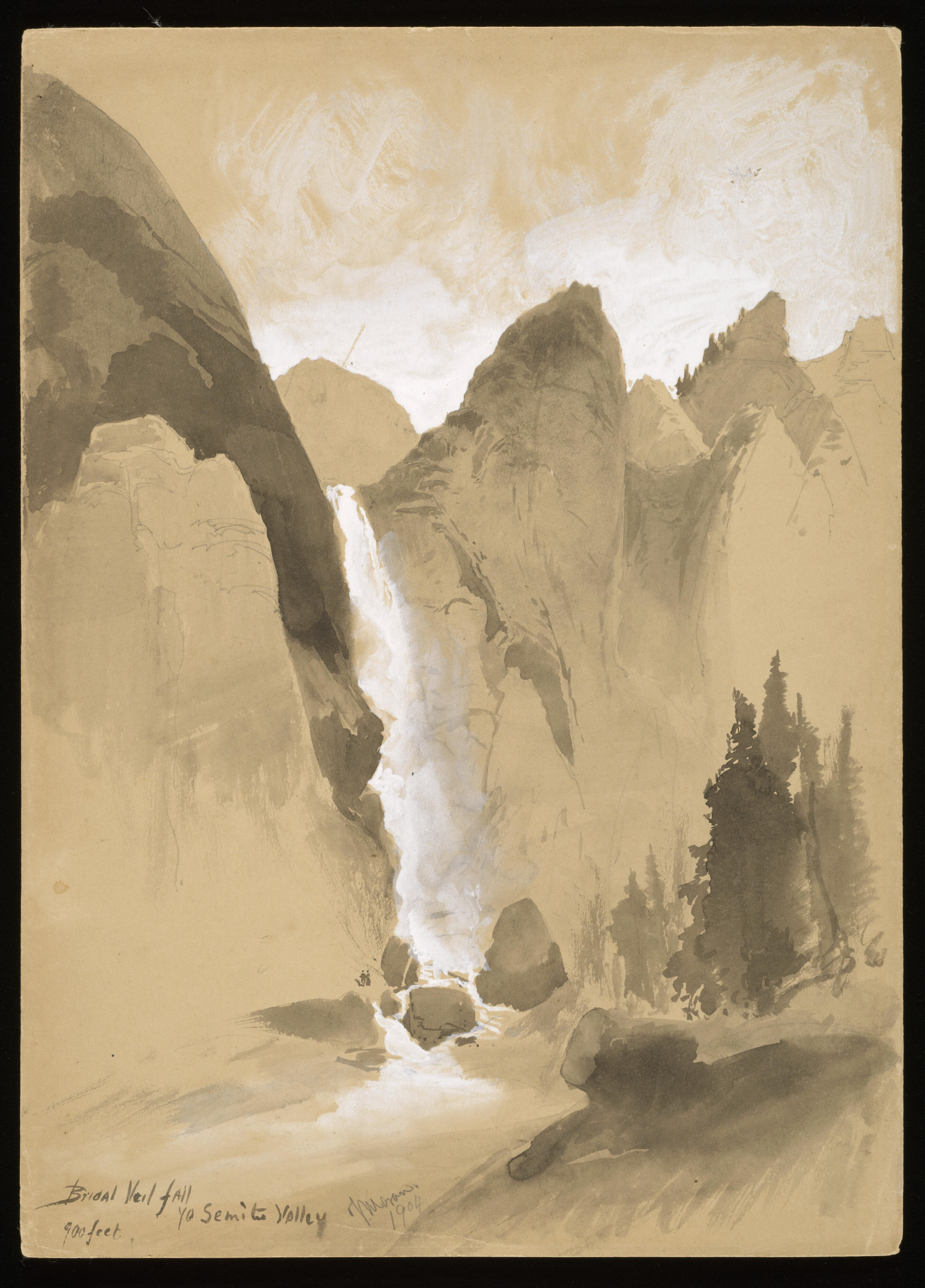 Bridalveil Fall, Yosemite Valley / Thomas Moran - Gilcrease Museum