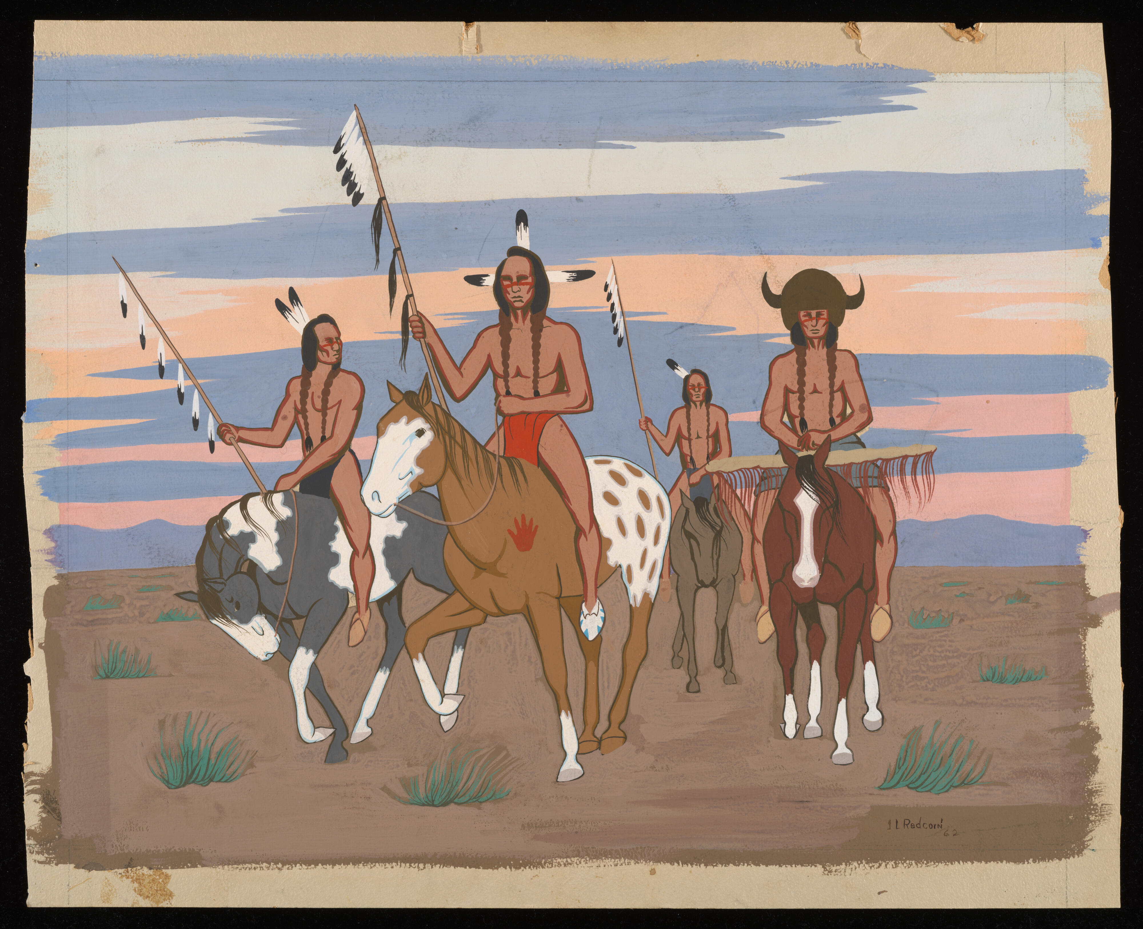 Indian War Party / Jim Lacy Red Corn - Gilcrease Museum