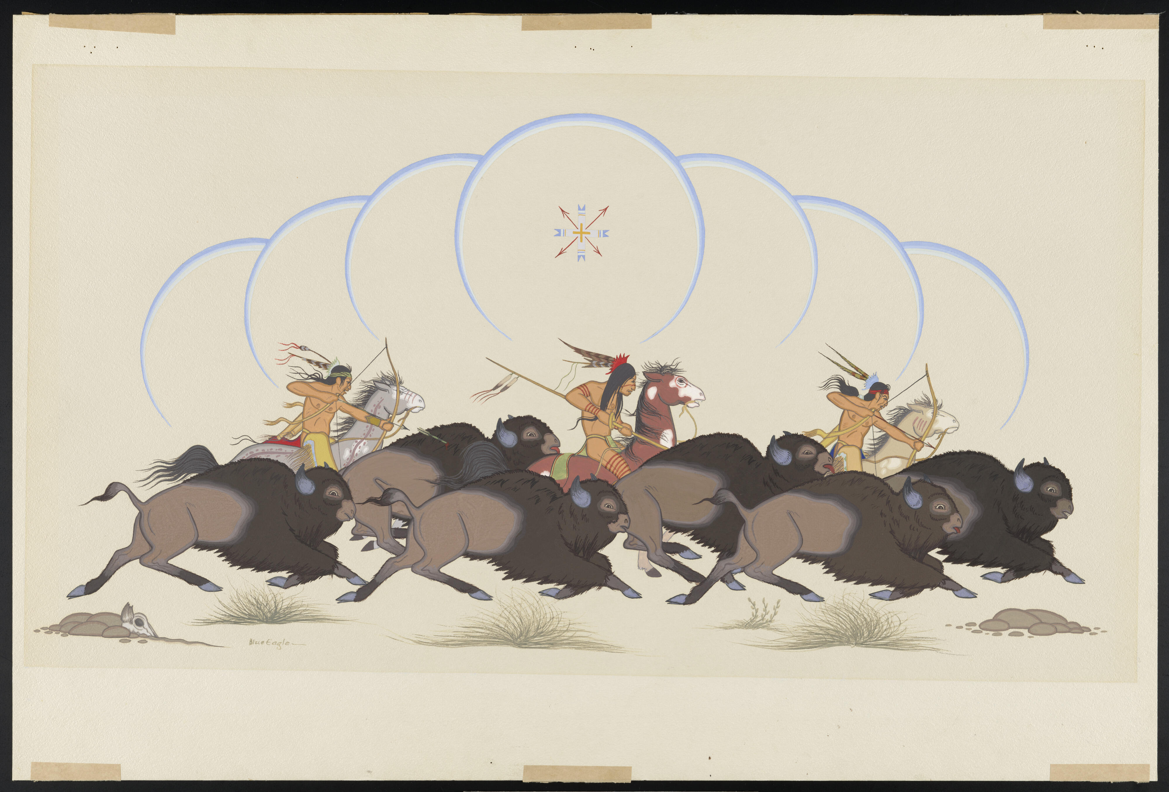 Buffalo Hunt / Acee Blue Eagle - Gilcrease Museum
