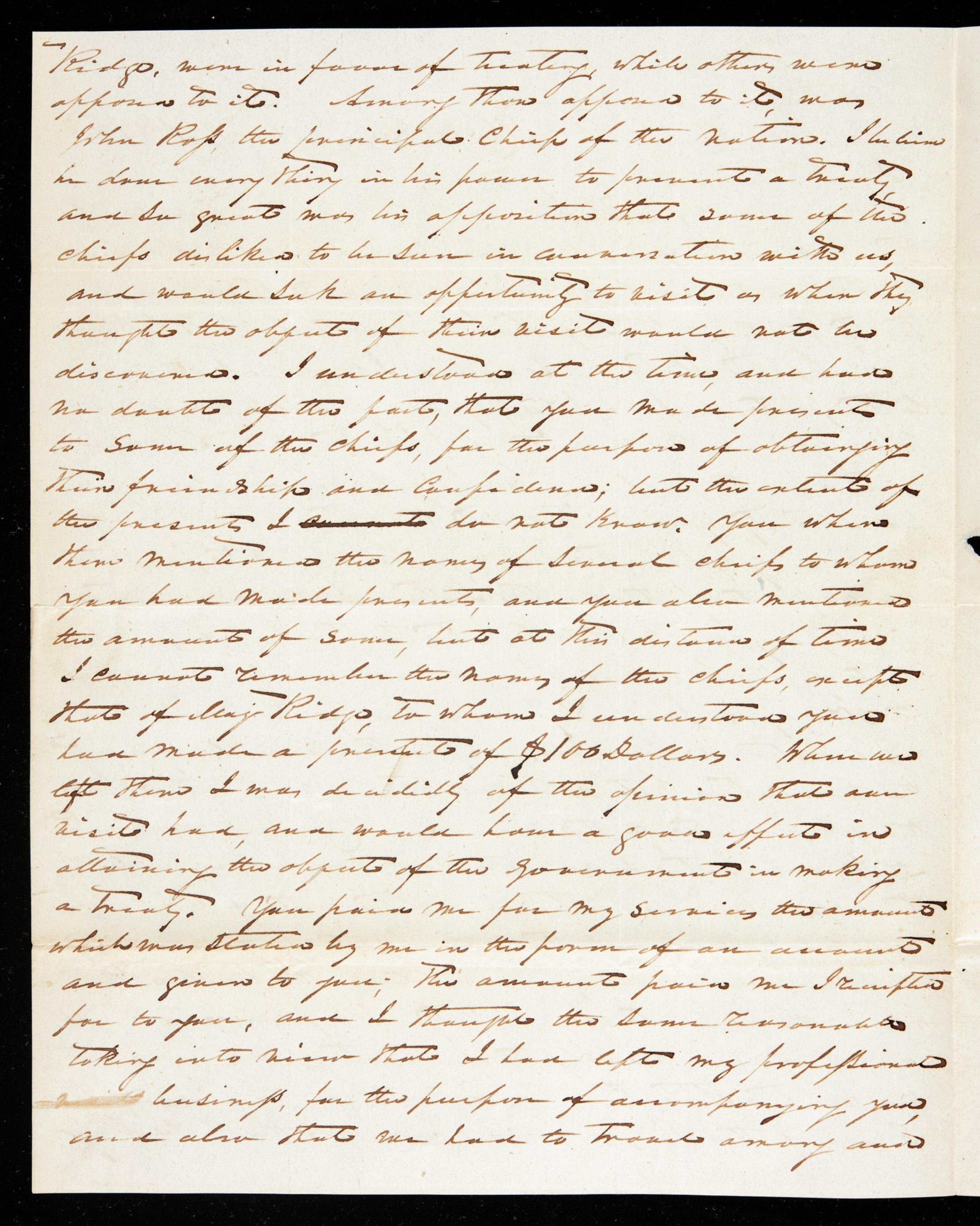 Letter from Robert H. Hynds to General John Cocke / Native American ...