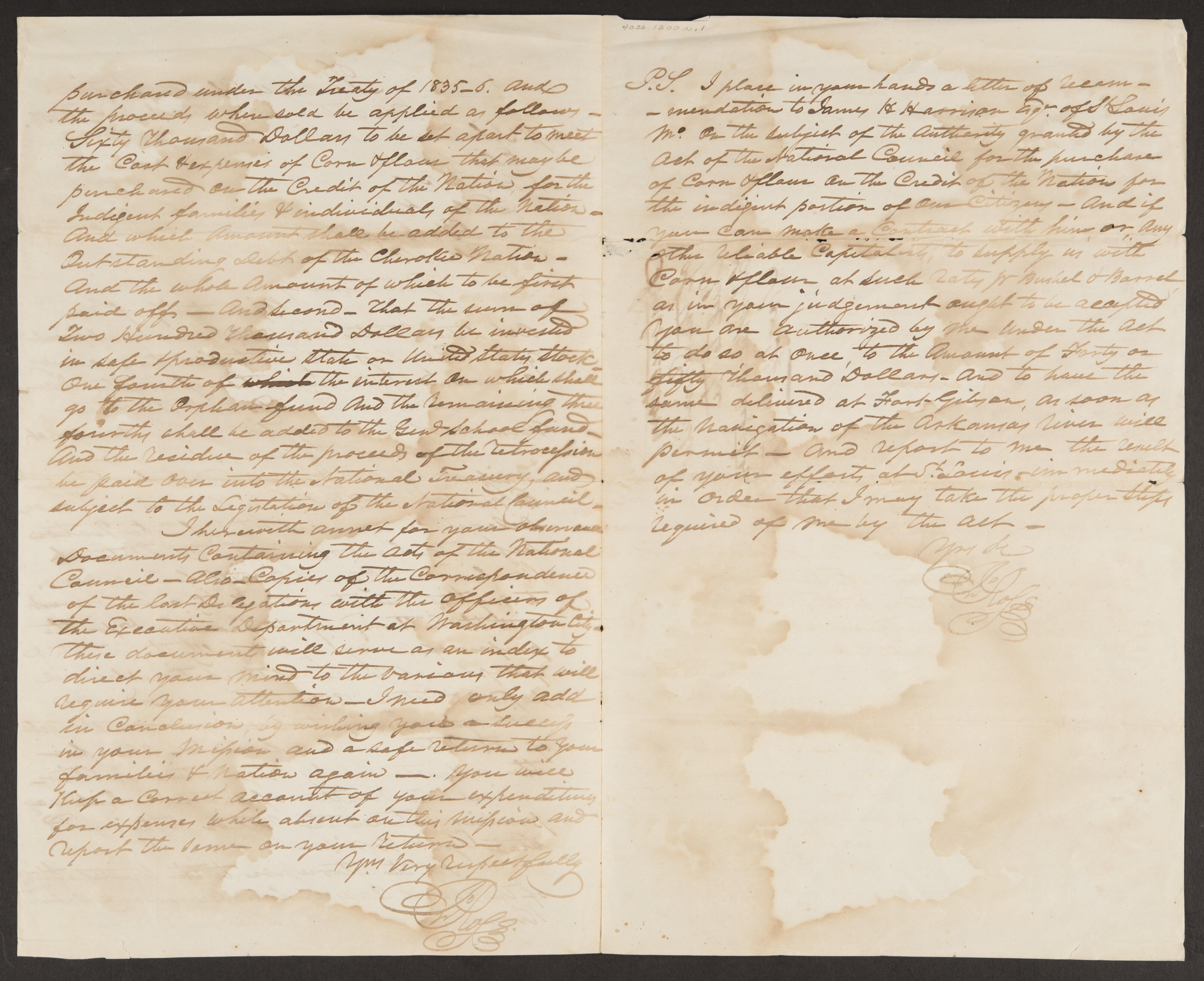 Instructions from Chief John Ross to Delegations / Chief John Ross ...