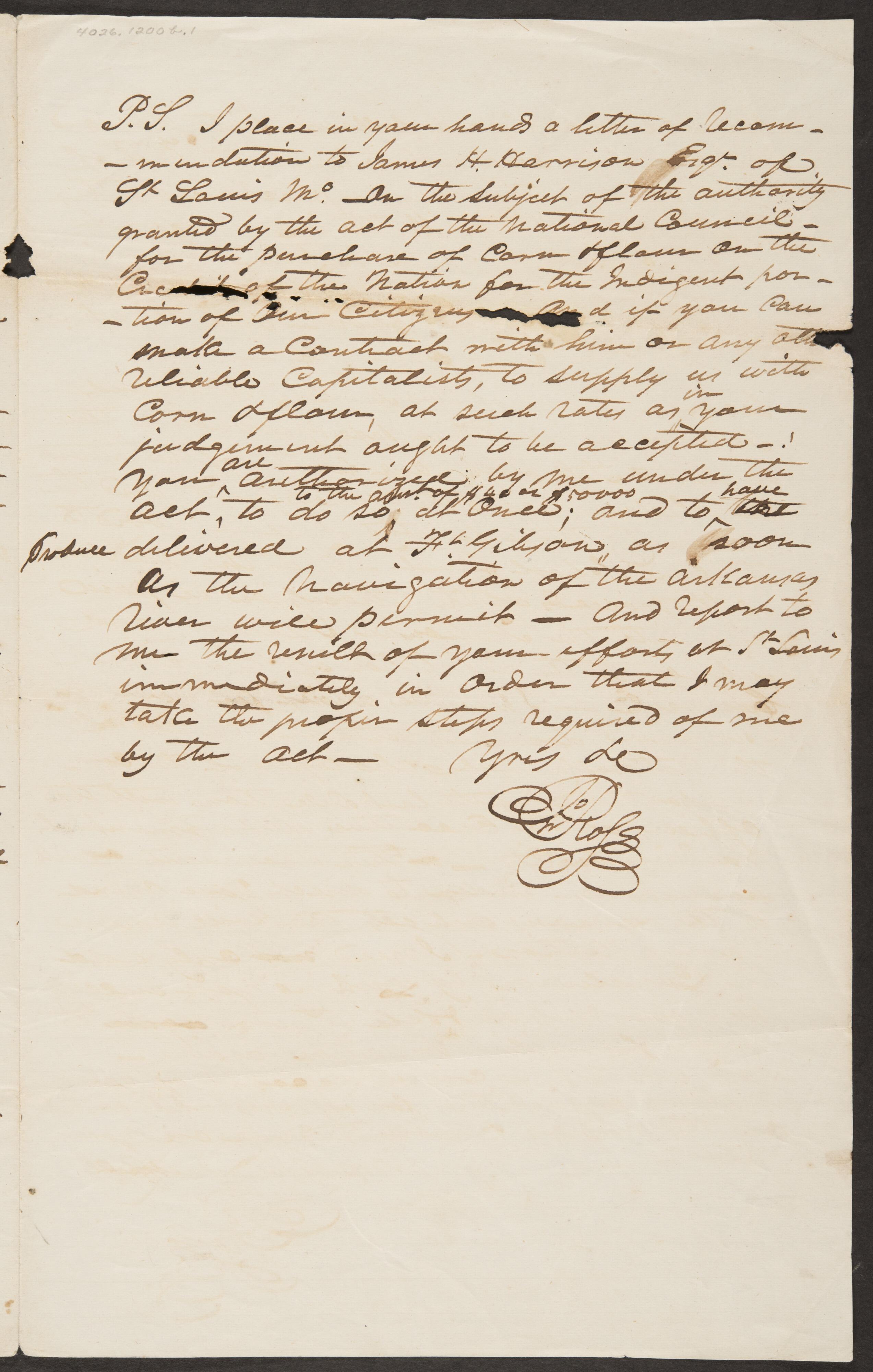 Instructions from Chief John Ross to Delegations / Chief John Ross ...