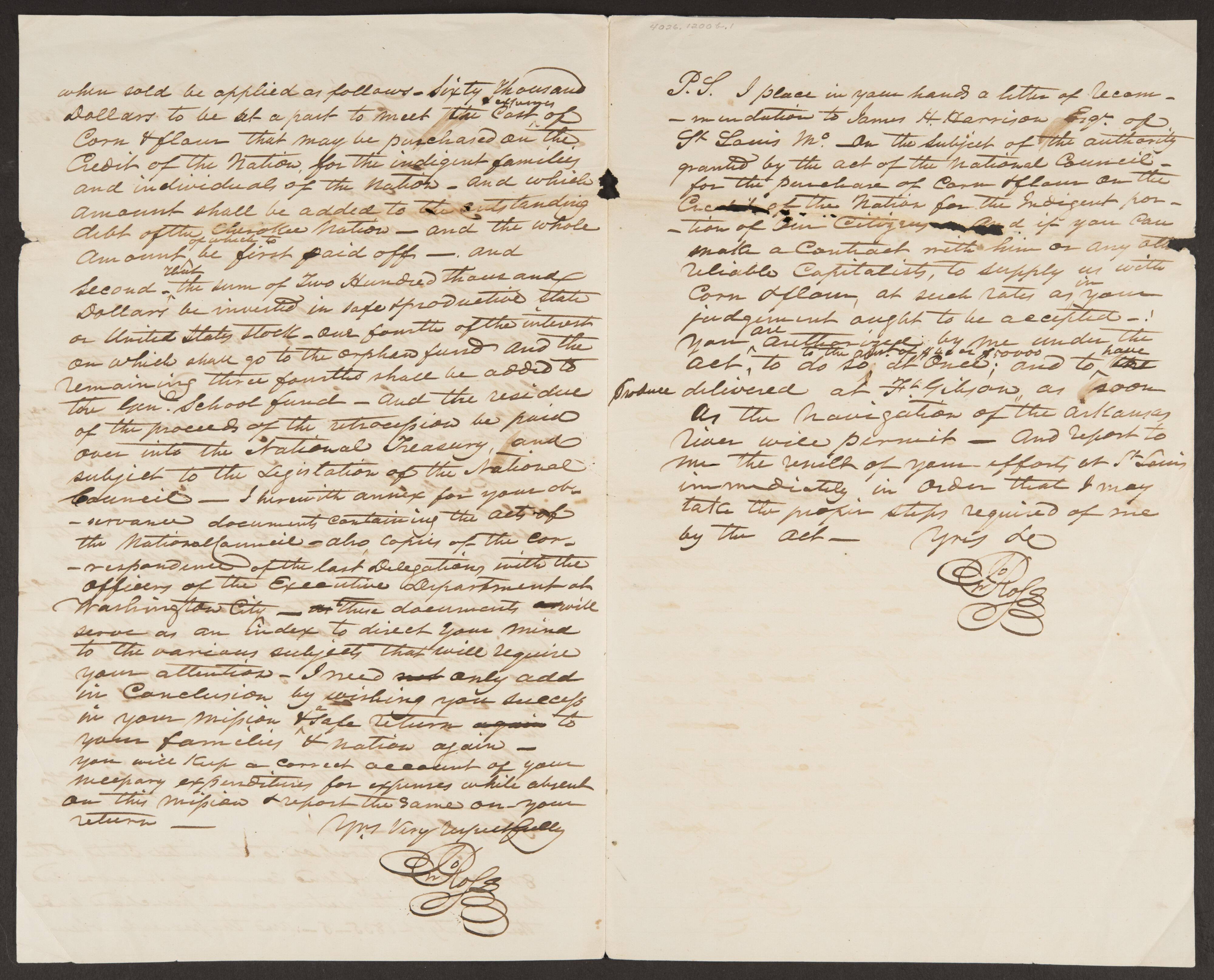 Instructions from Chief John Ross to Delegations / Chief John Ross ...