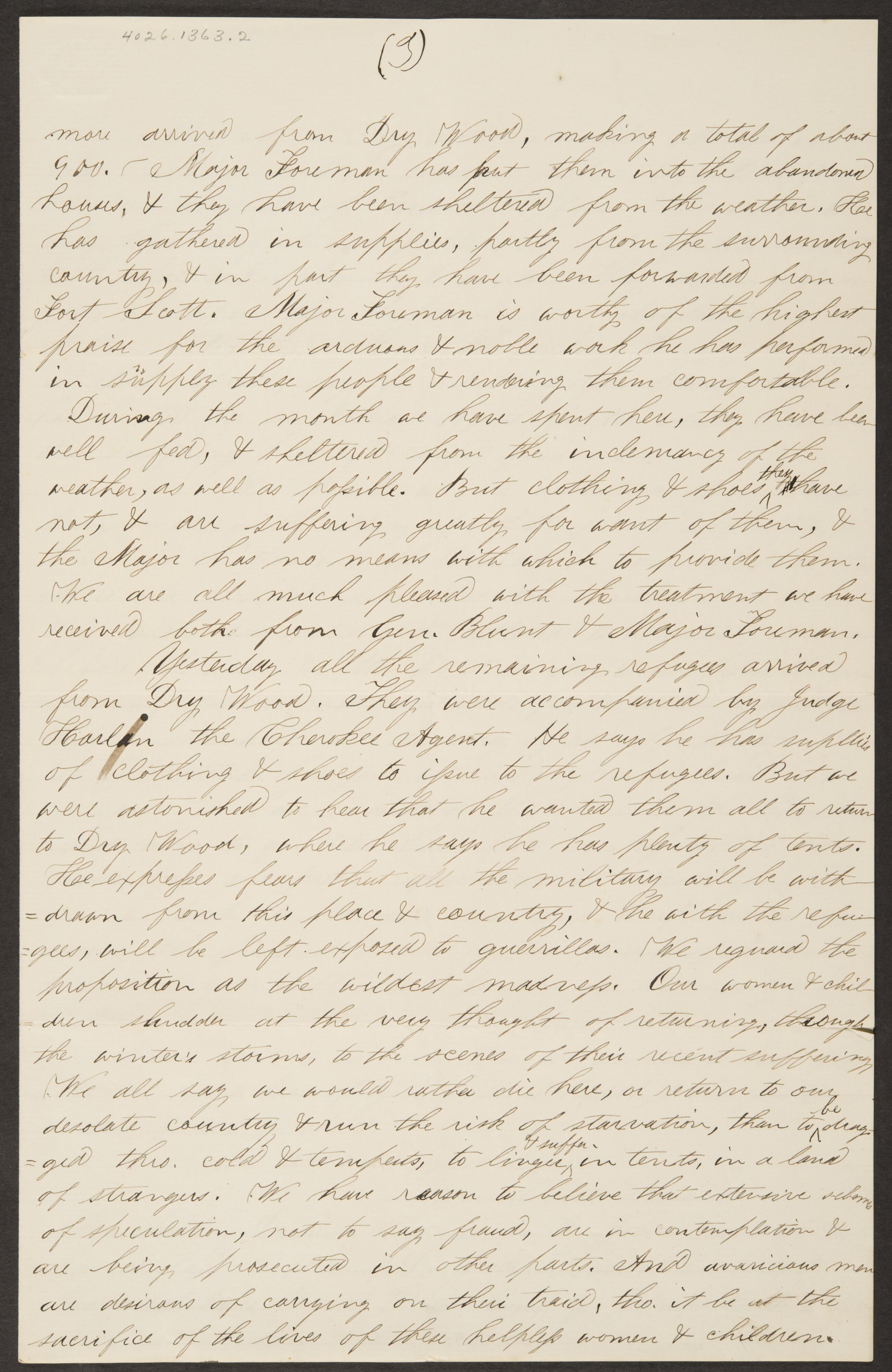 Letter from Huckleberry Downing to Chief John Ross / Huckleberry ...