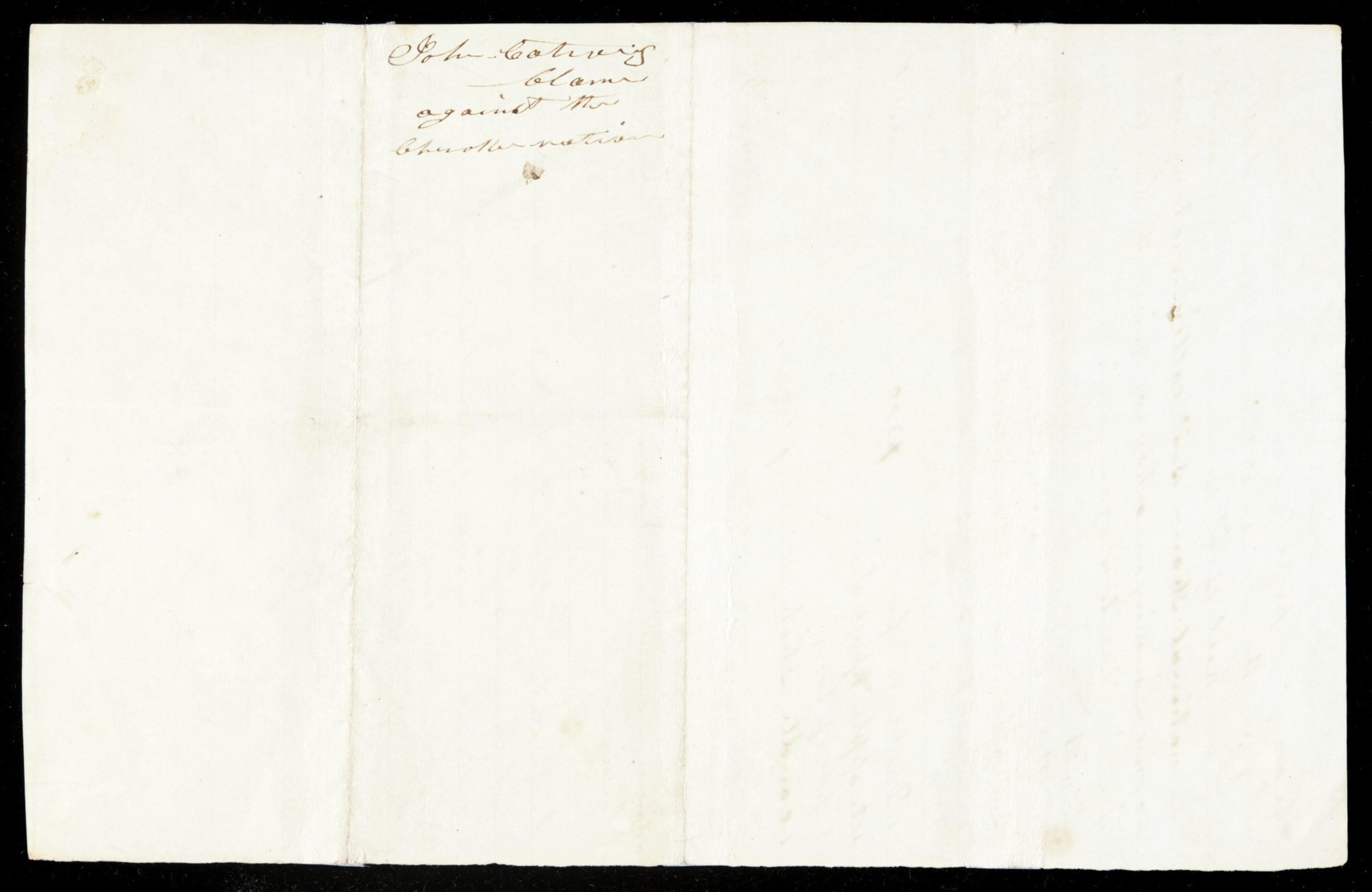 Claims by Joseph Cookson and John Catron against Cherokee Nation for ...