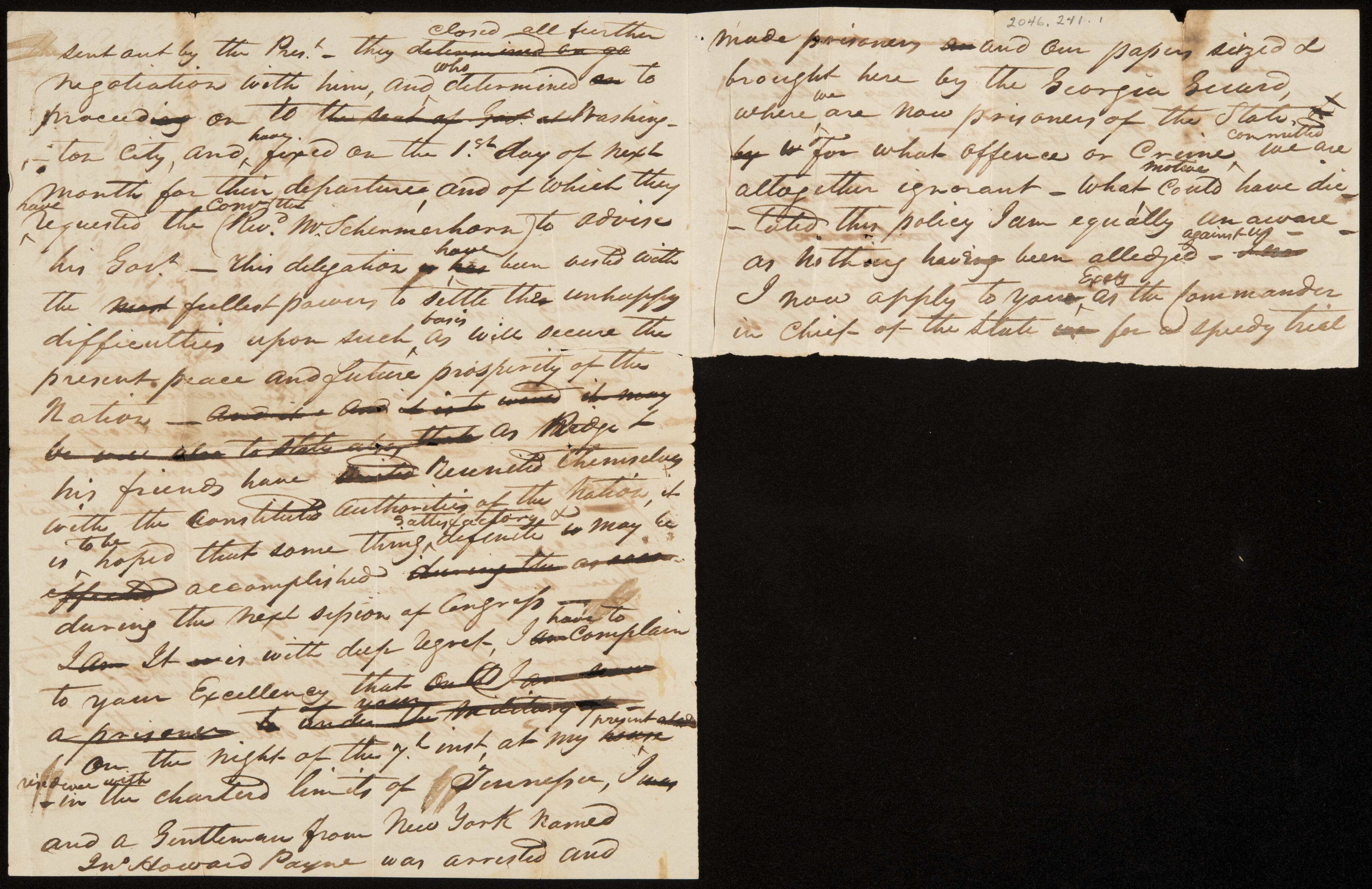 Draft Copy of Letter from Chief John Ross to George R. Gilmer / John ...