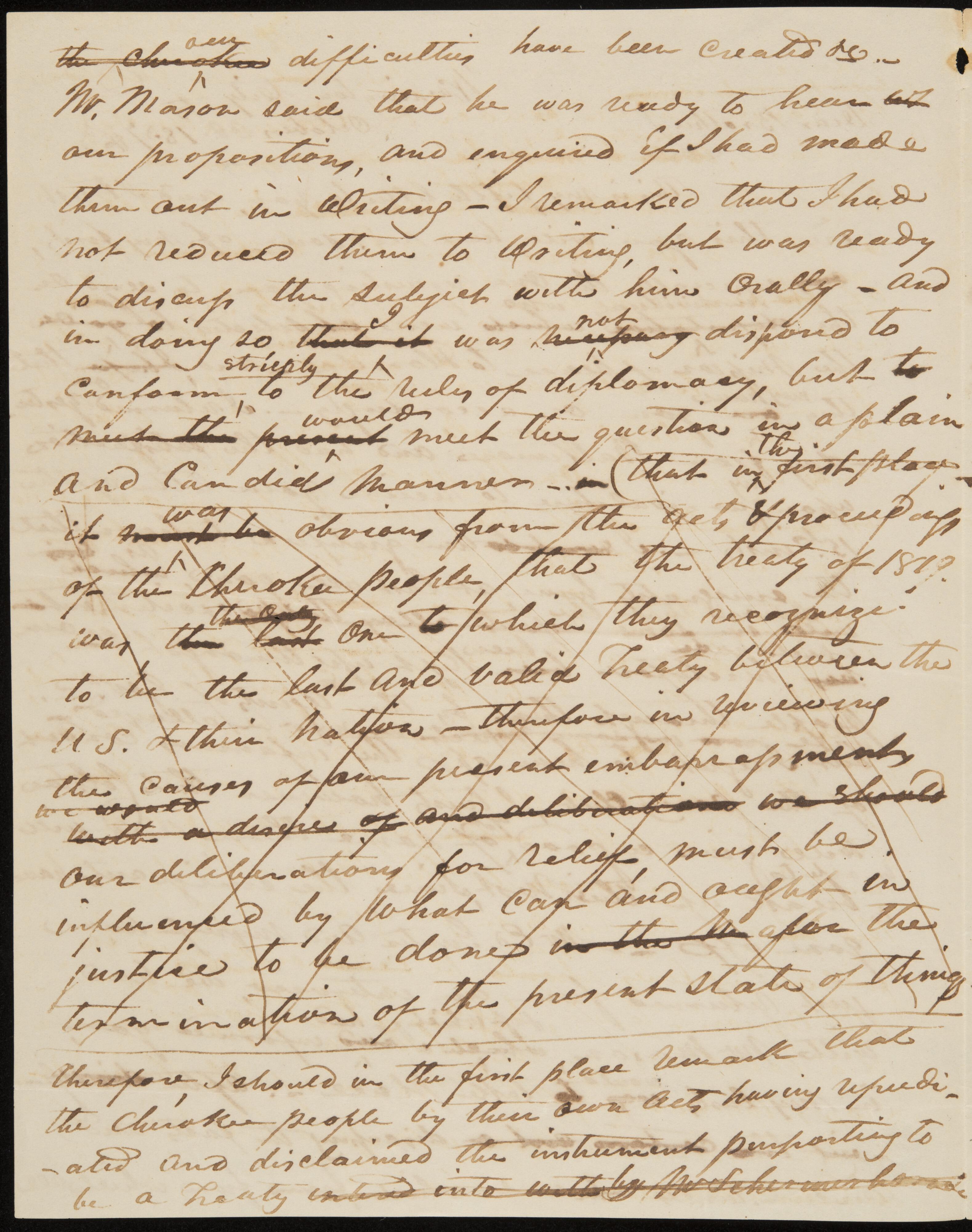 Drafts of Letter from Chief John Ross to Lewis Ross / John Ross ...