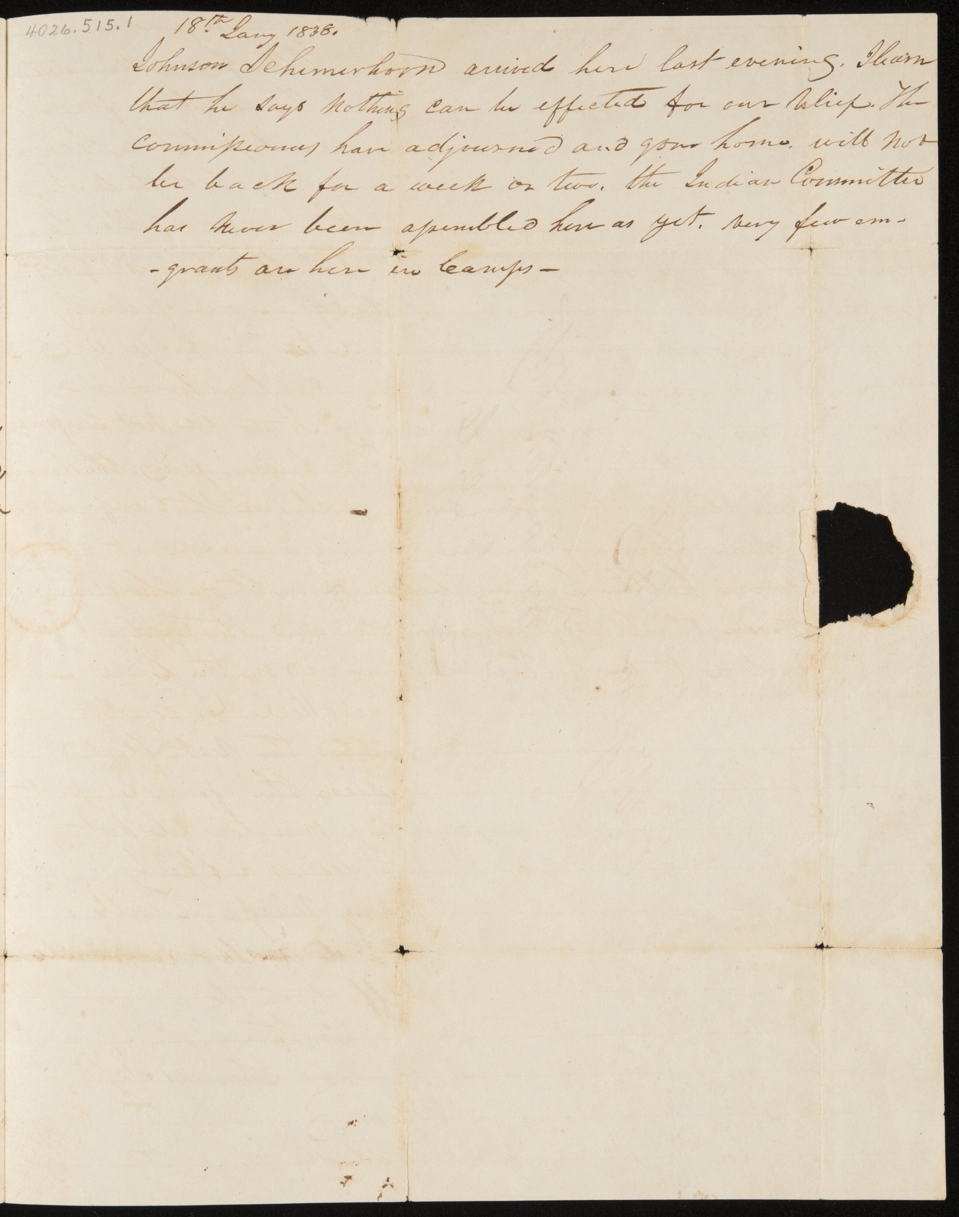 Letter from Lewis Ross to Chief John Ross / Lewis Ross - Gilcrease Museum