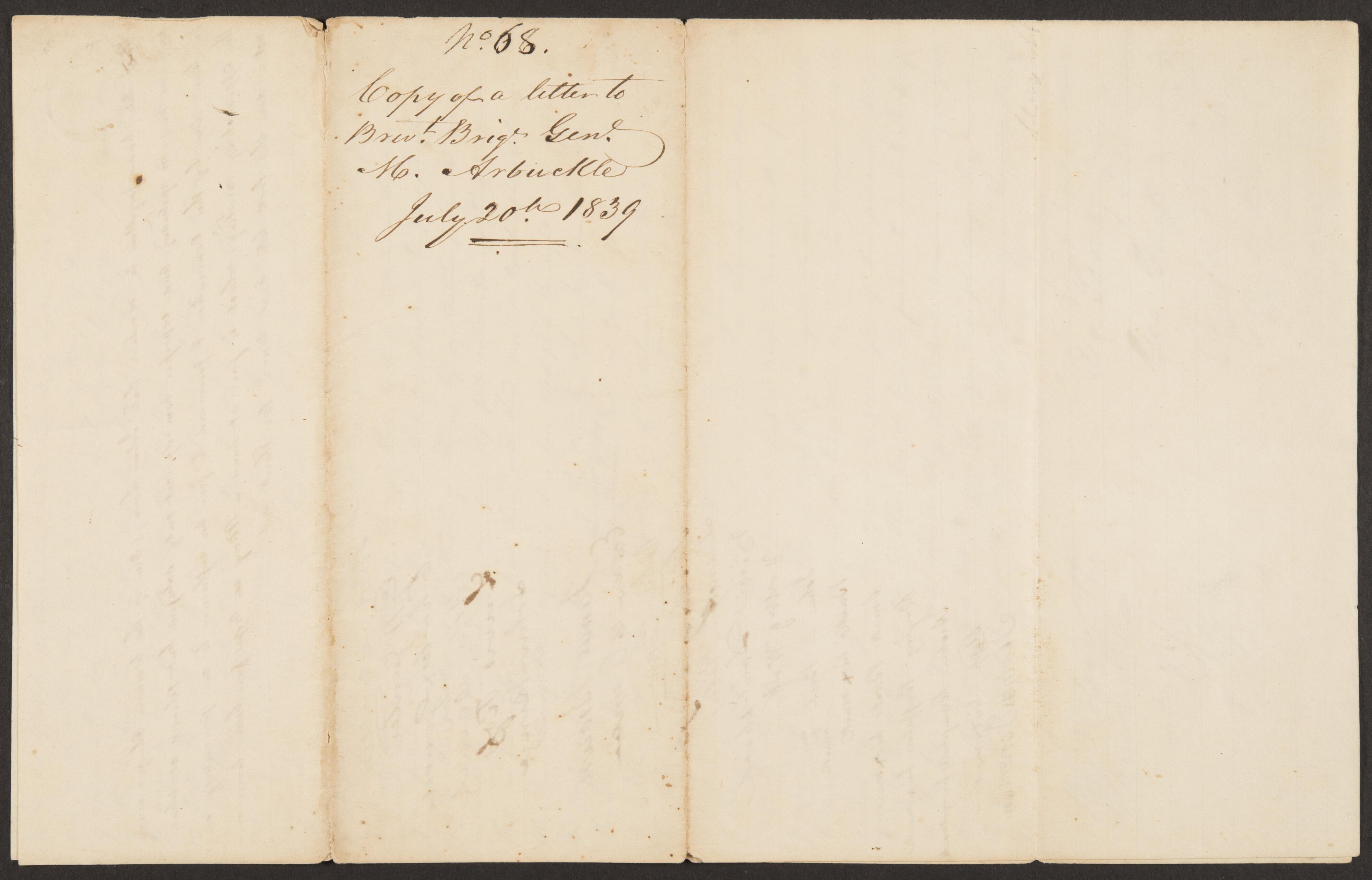 Copy of Letter from Chief John Ross to General Matthew Arbuckle / John ...