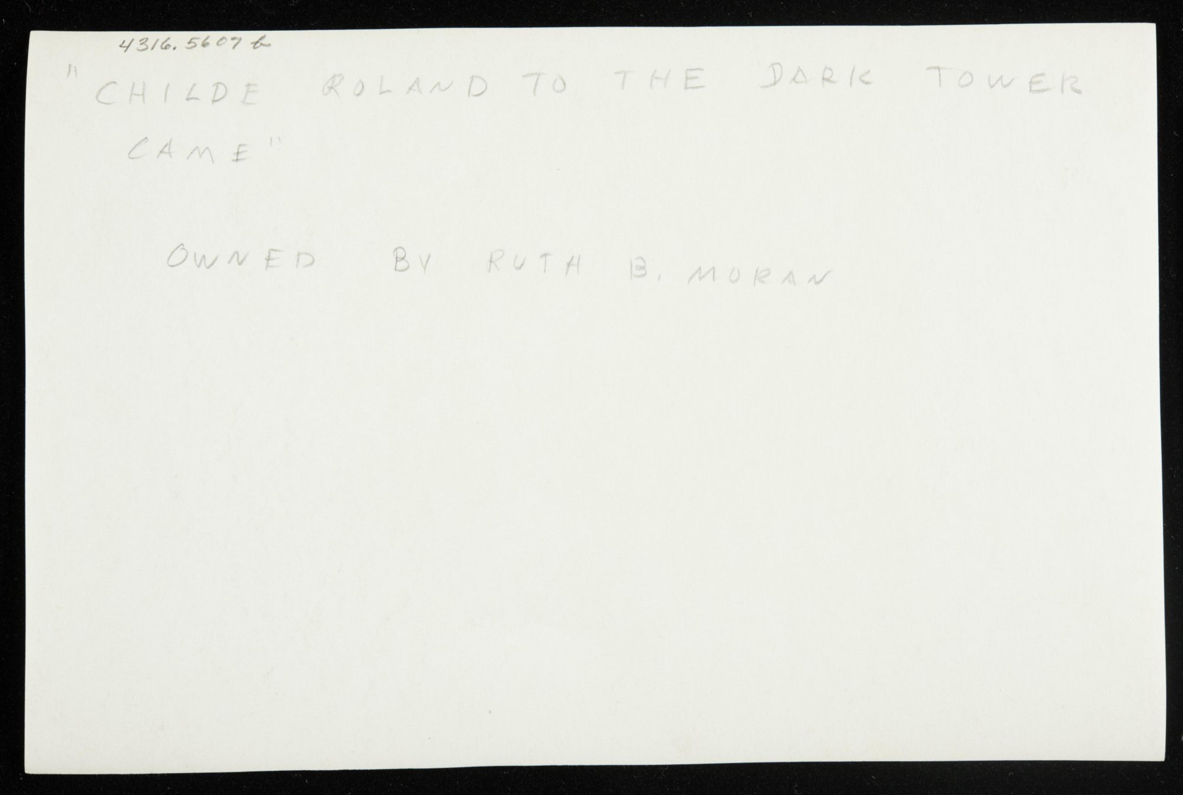 Three photographs of "Childe Roland to the Dark Tower Came" / Unknown ...