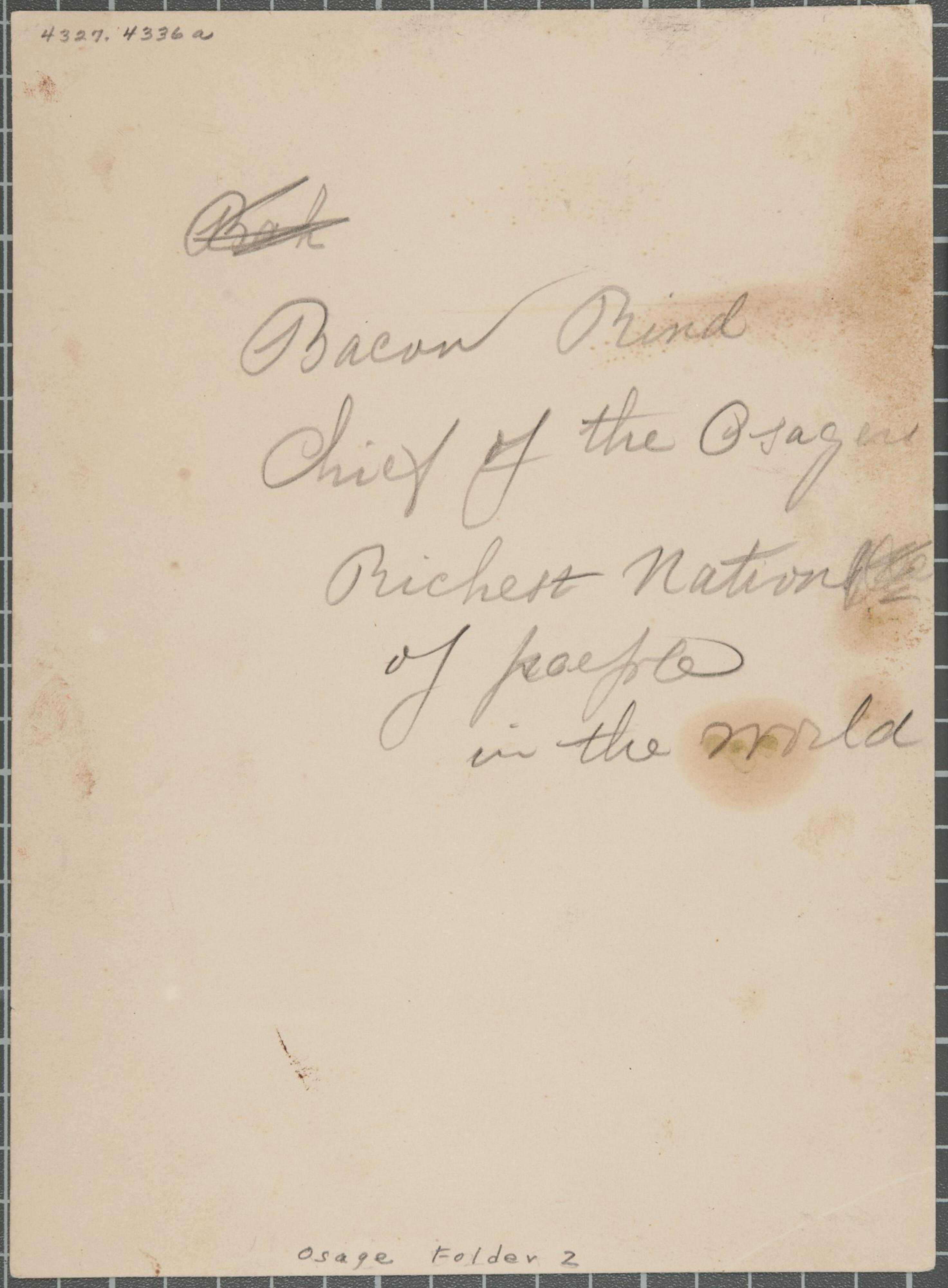 Bacon Rind, Chief of Osage / Unknown - Gilcrease Museum