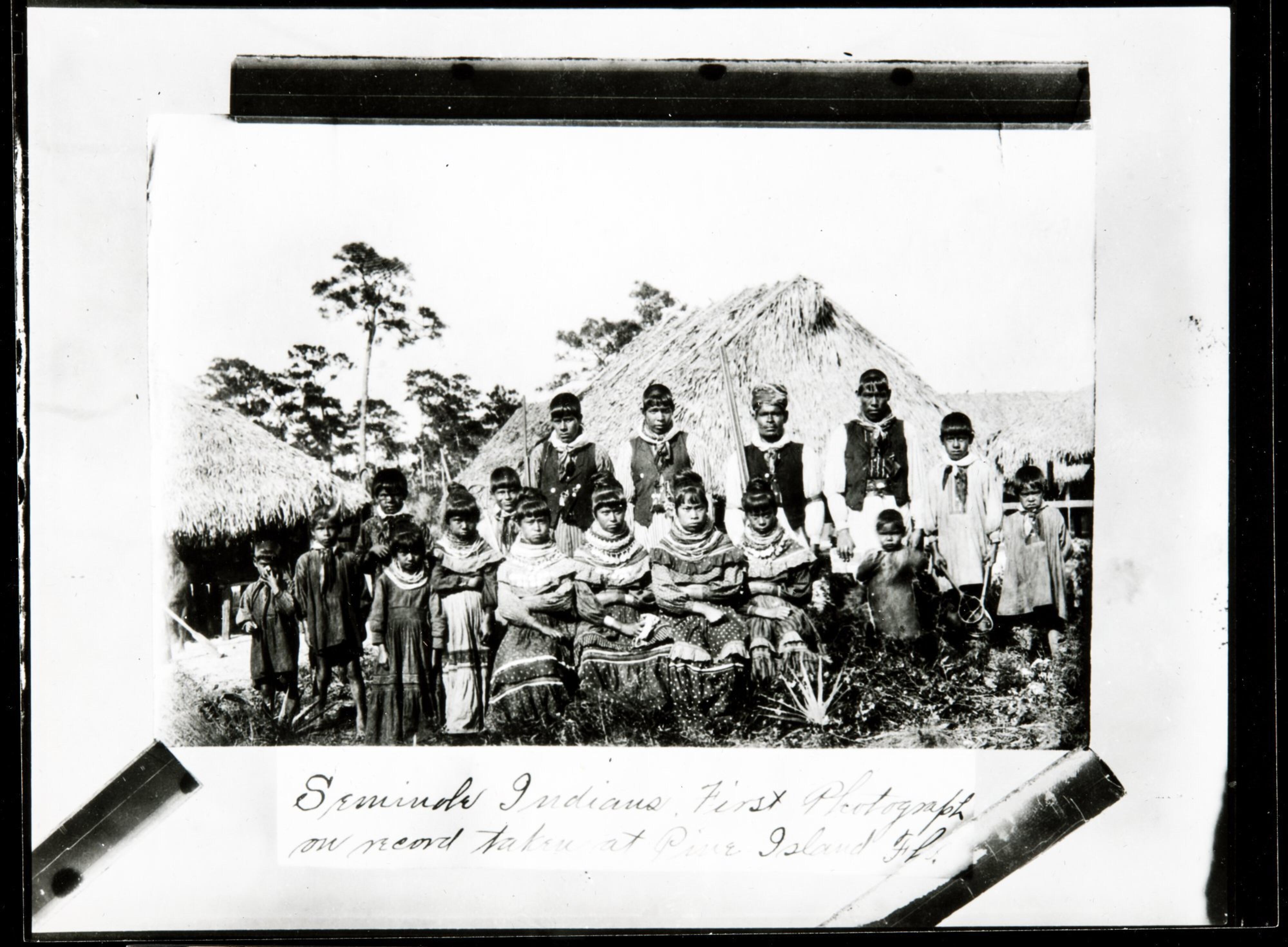 Seminole Indians, first photograph on record taken at Pine Island ...