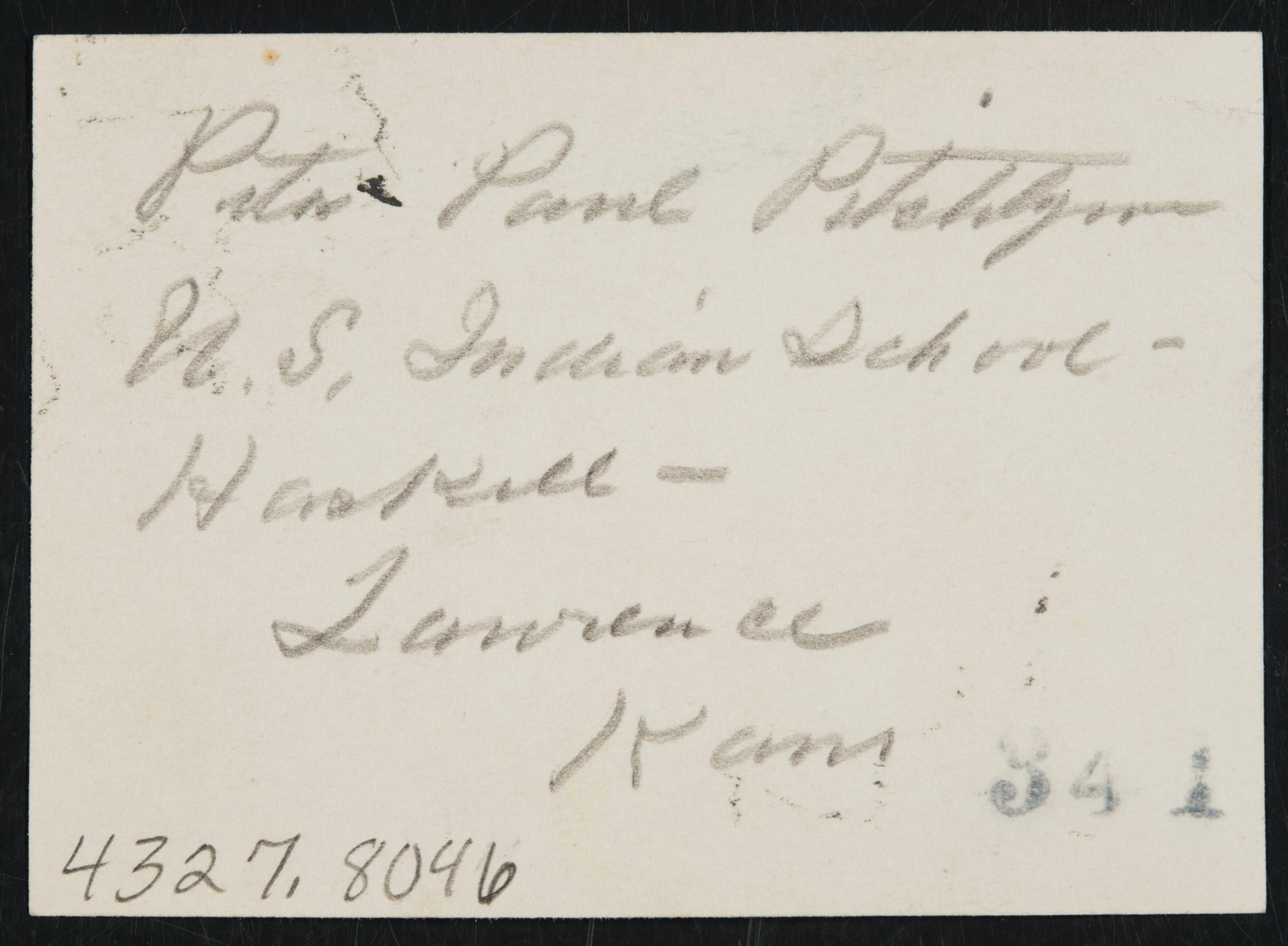 Peter Paul Pitchlynn, U.S. Indian School, Haskell, Lawrence. Kansas ...