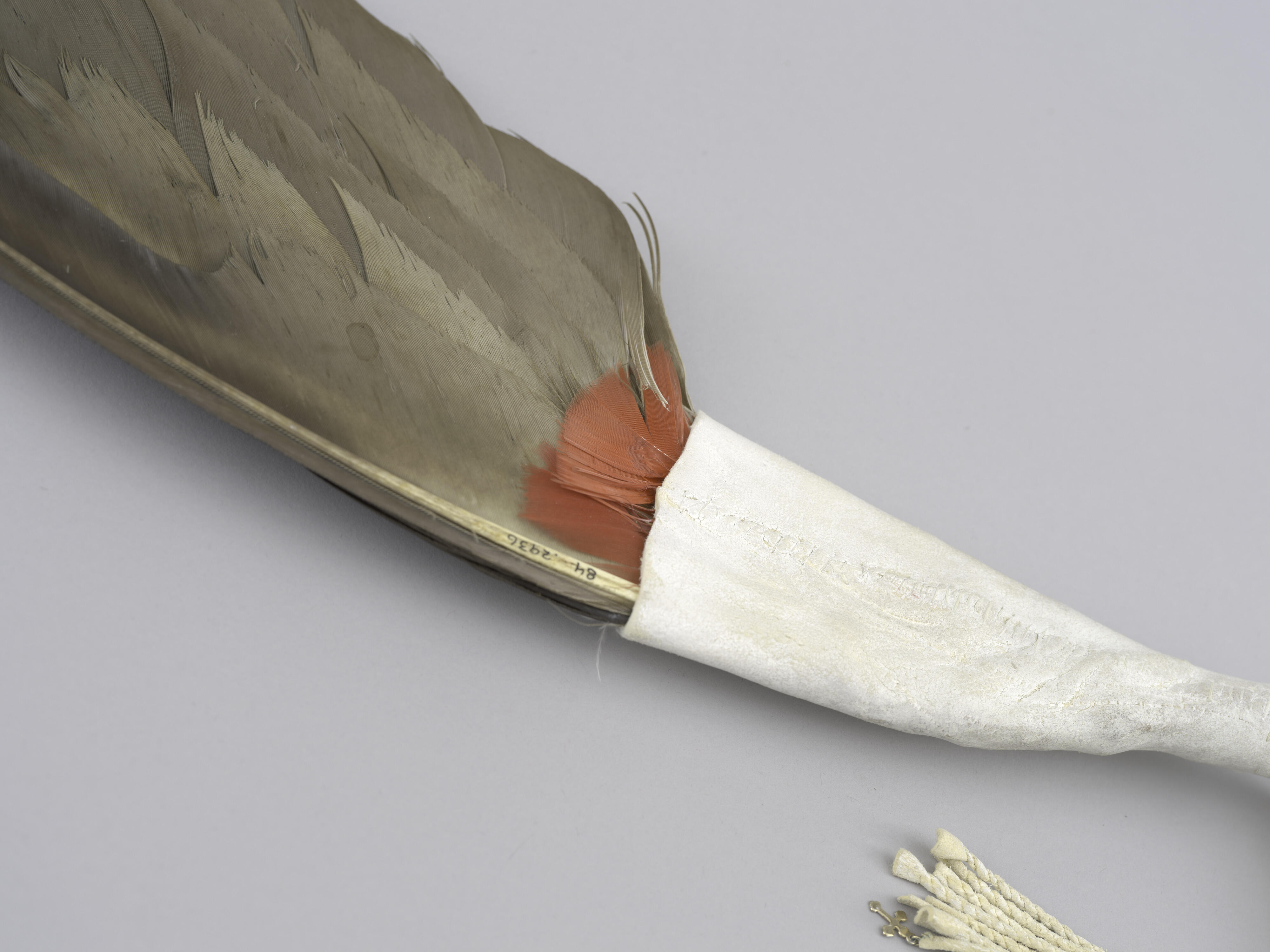 Native American Church eagle wing fan wrapped in hide / Unknown ...