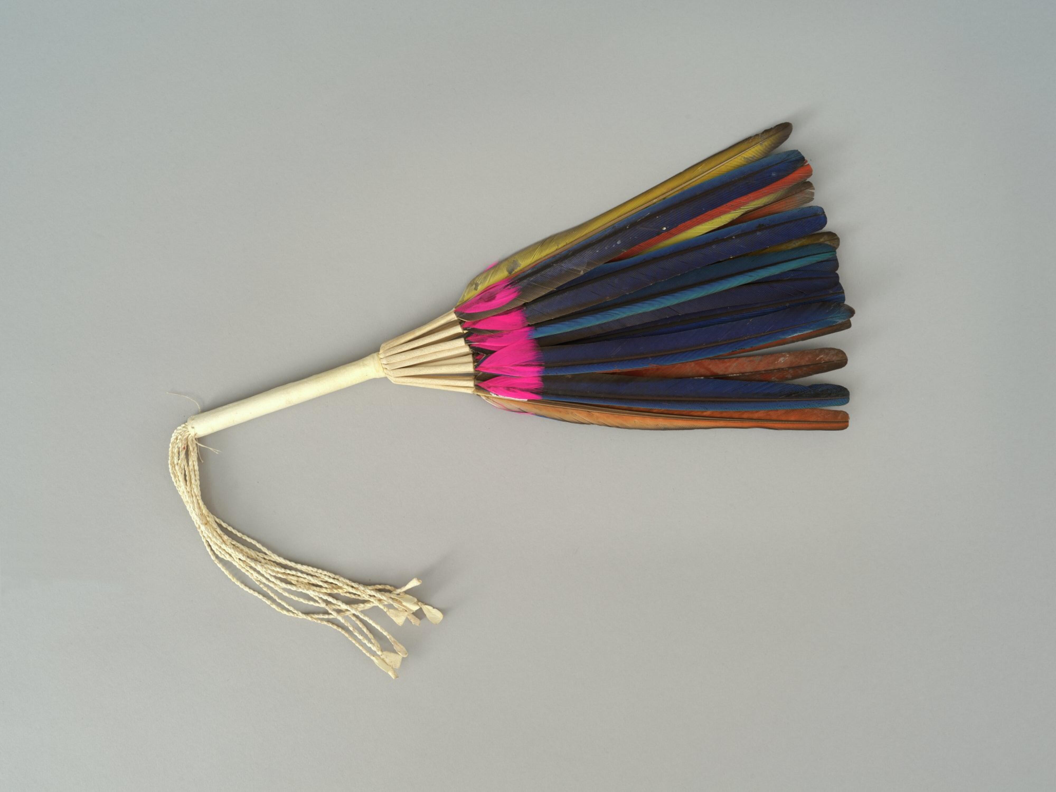 Feather peyote fan with beaded handle / Unknown - Gilcrease Museum