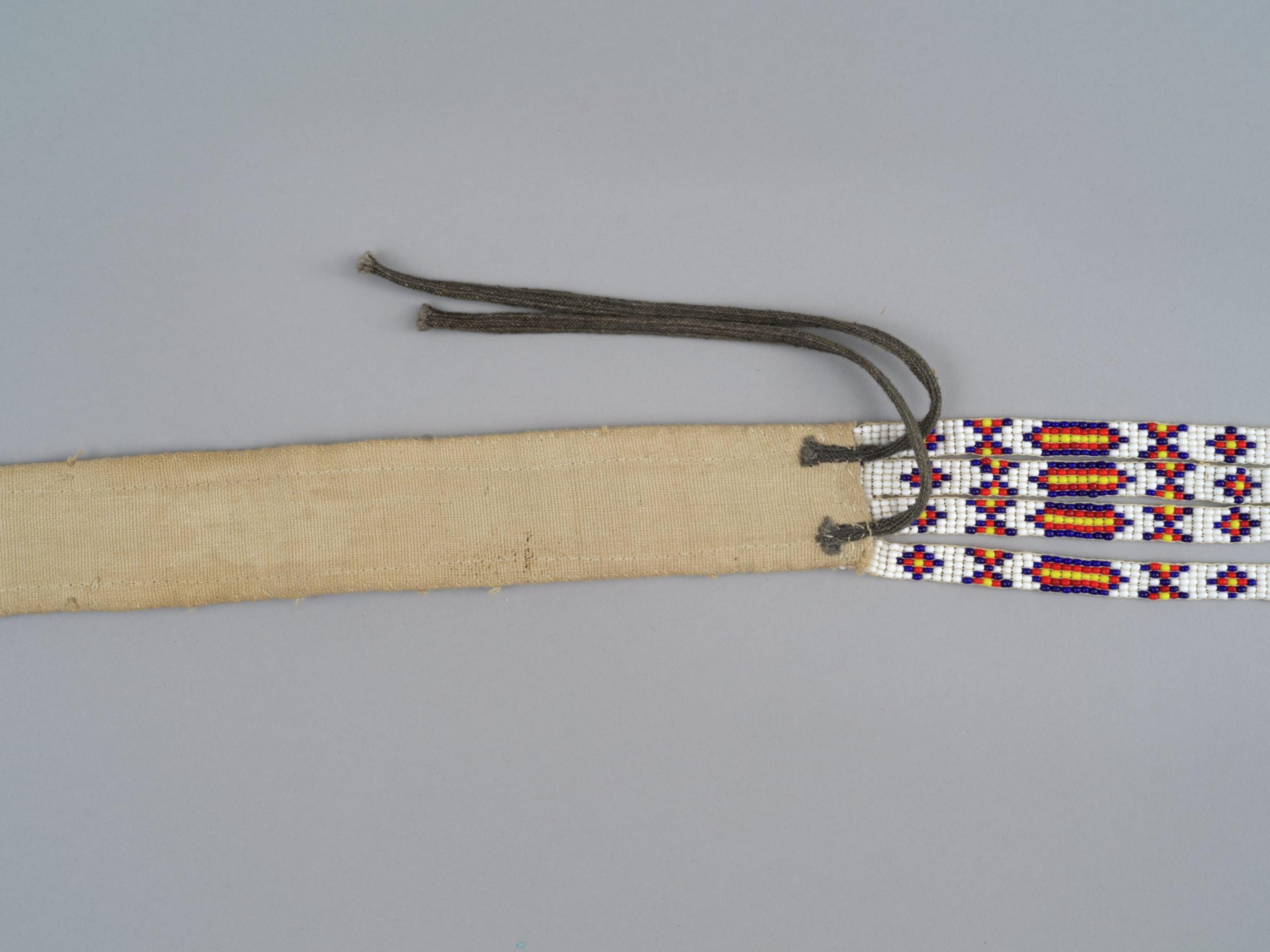Beaded arm bands with geometric design in black, red, yellow, blue and ...