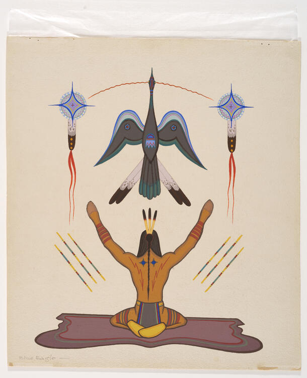 Peyote Ceremonial / Acee Blue Eagle - Gilcrease Museum