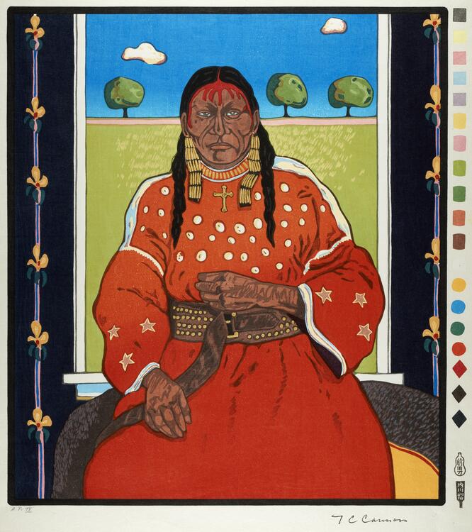 Woman in Window / T. C. Cannon - Gilcrease Museum