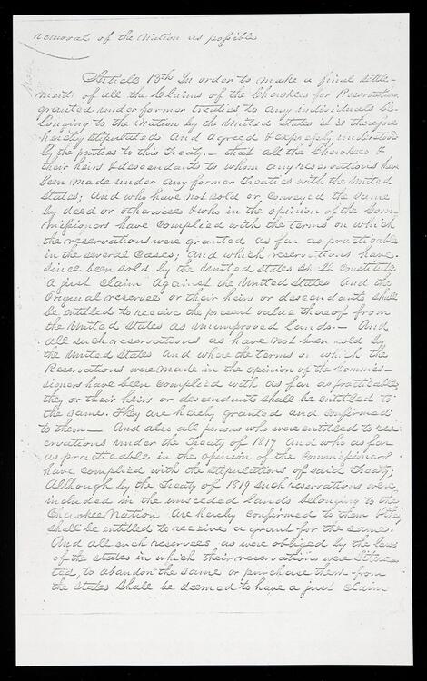 Treaty of New Echota between the U.S. and the Cherokee Nation ...