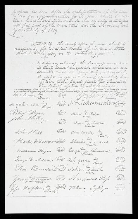 Treaty of New Echota between the U.S. and the Cherokee Nation ...