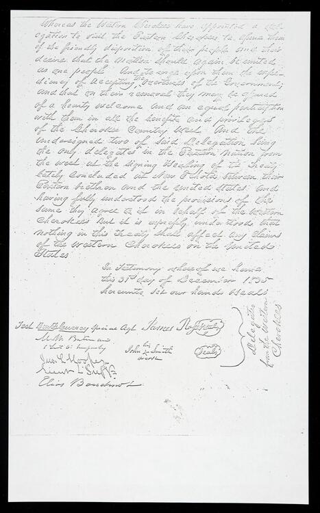 Treaty of New Echota between the U.S. and the Cherokee Nation ...