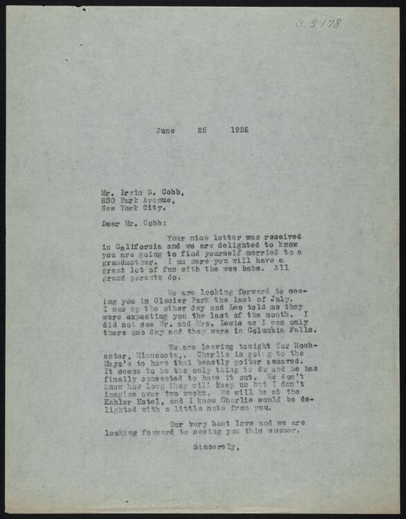 From Nancy C. Russell to Irvin S. Cobb / Nancy C. Russell - Gilcrease ...