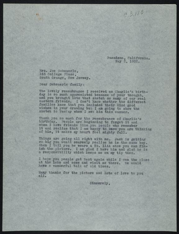 From Nancy C. Russell to the Scheuerle Family / Nancy C. Russell ...