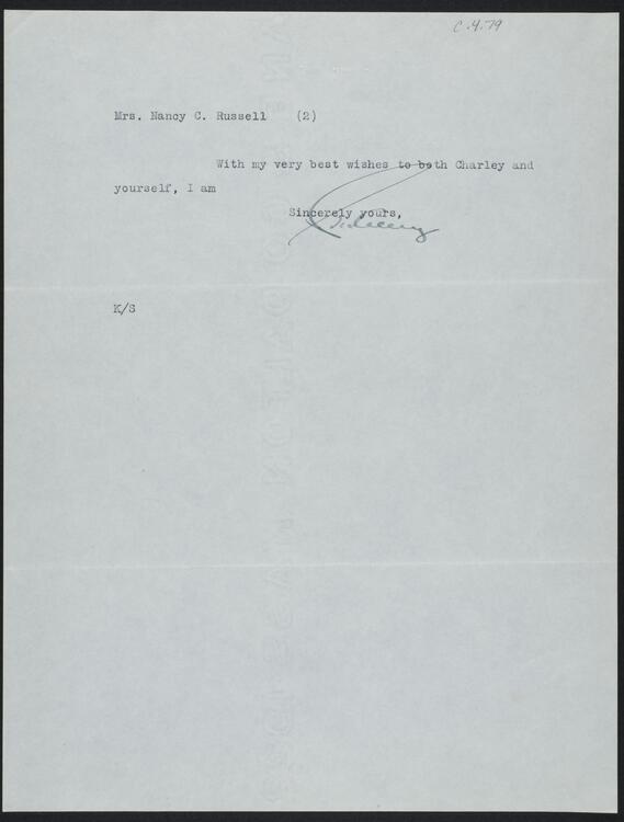 To Nancy C. Russell / Nancy C. Russell - Gilcrease Museum