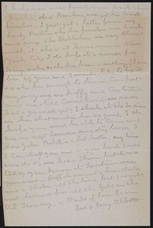 From Ted and Mary Abbott to Nancy C. Russell / Teddy "Blue" Abbott ...