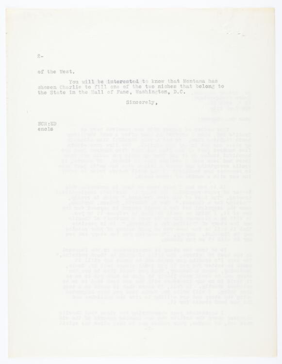 From Nancy C. Russell to Mr. Arthur Chapman / Nancy C Russell ...