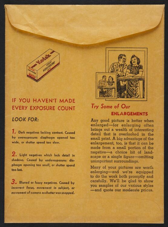 Kodak Film Envelope / American - Gilcrease Museum